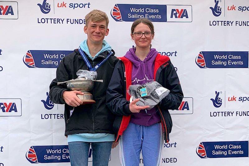 Alice Davis & Oliver Rayner win the 420 class at the 2022 RYA Youth ...