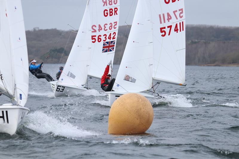 Close mark roundings during the British 420 Inlands at Rutland