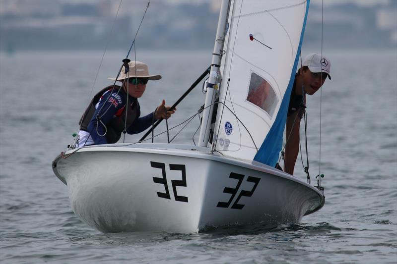 Will Fletcher and Ethan Sparks during 420 GP3 at Warsash
