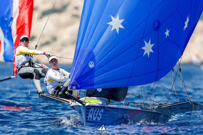 Olivia Price/Evelyn Haseldine (AUS) - 49er FX - - Marseille - Paris2024 ...