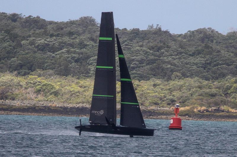 Te Kahu - first sail - Emirates Team New Zealand test AC75 - Waitemata ...
