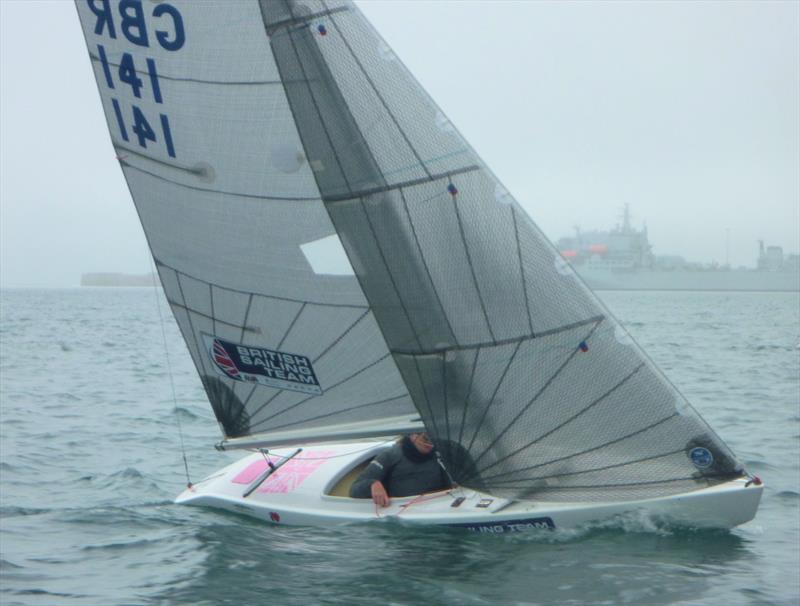 Megan Pascoe sailing her 2.4mR in Weymouth
