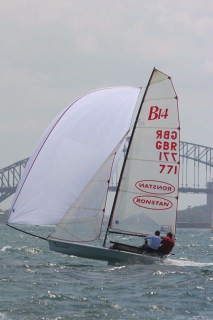Action from day two of the B14 worlds at Woollhara Sailing Club, Australia
