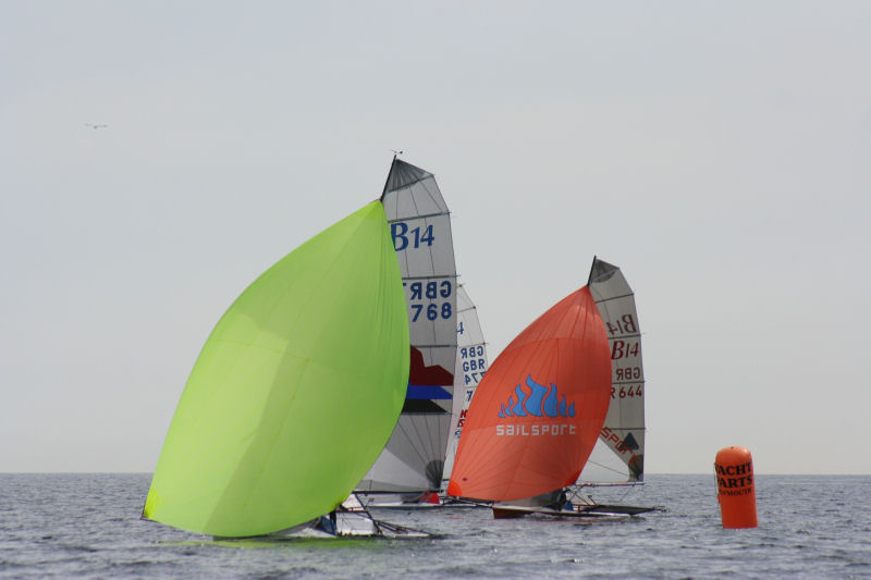 Racing at the B14 Nationals in Plymouth
