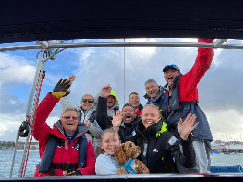 The team on Andaxi, both racing and shore-based crew, celebrate winning ...