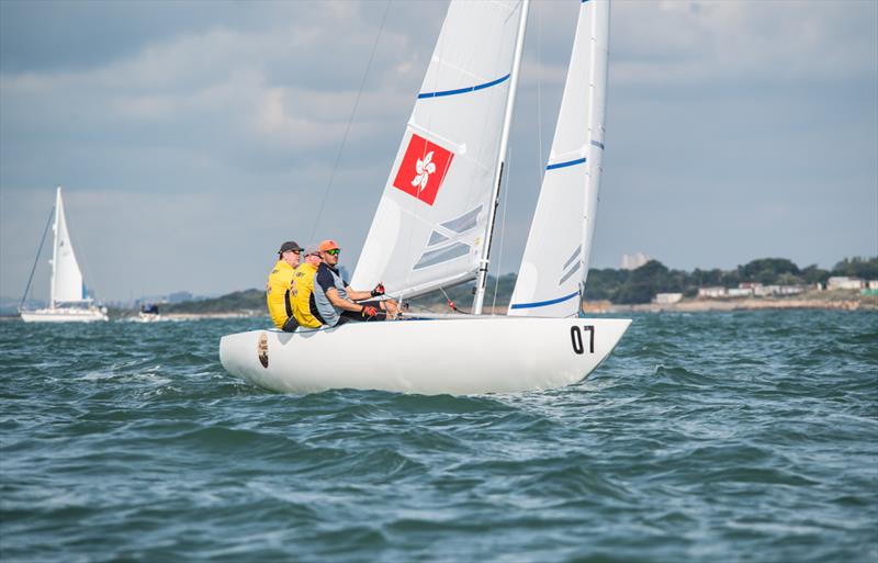 Jamie McWilliam's Macho Grande (HKG 1407) on day 2 of the 2022 International Etchells Class Pre ...