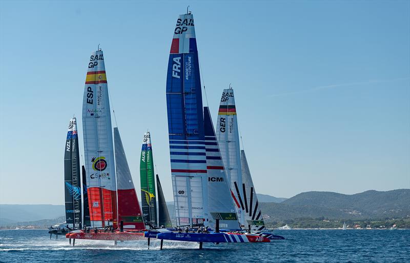 The SailGP F50 catamaran fleet ahead of the France Sail Grand Prix in ...