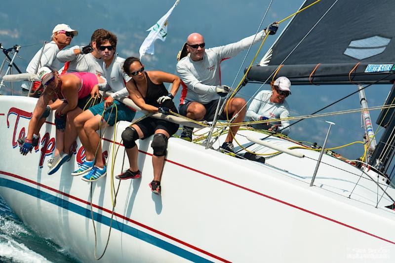 Ray Godwin and the team on Temptress on day 2 of the 2015 Rolex Farr 40 ...