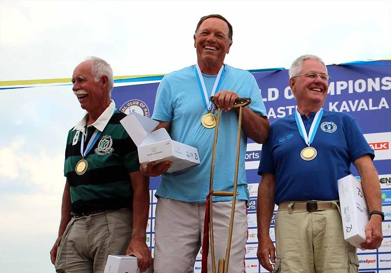 Legends podium at the end of the Finn World Masters at Kavala
