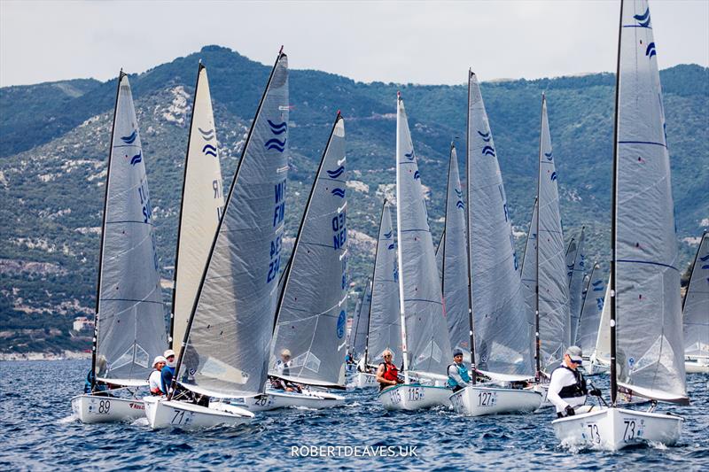 Race 1 on day 1 of the 2023 Finn World Masters in Greece