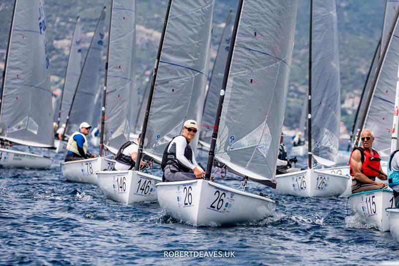 Race 1 on day 1 of the 2023 Finn World Masters in Greece