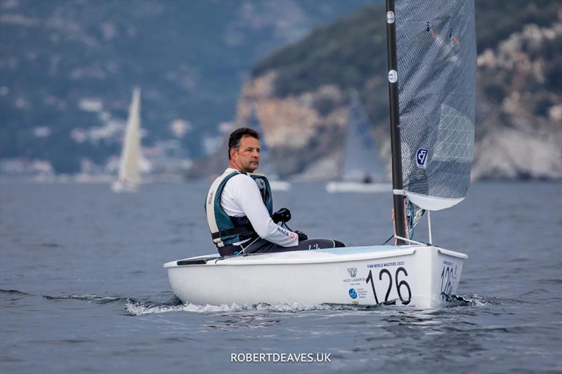 Ladislav Hyrs on Day 3 of the 2023 Finn World Masters in Greece