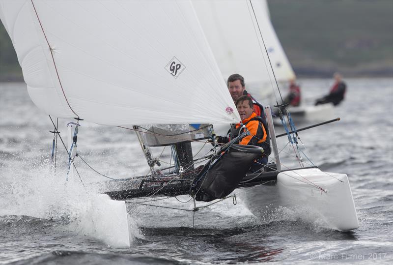 Nigel Lynn and Alan Nesbitt in their Nacra F18 at the annual Cumbraes ...
