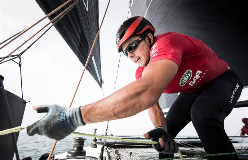 Land Rover BAR Academy skipper Bleddyn Mon on day 3 at Extreme Sailing ...