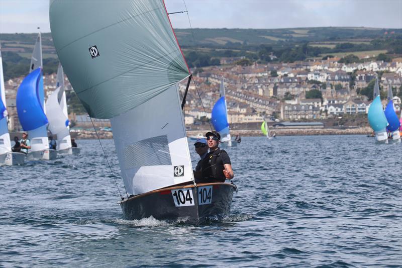 Mike and Chris going downwind during the Gul GP14 Worlds at Mount's Bay