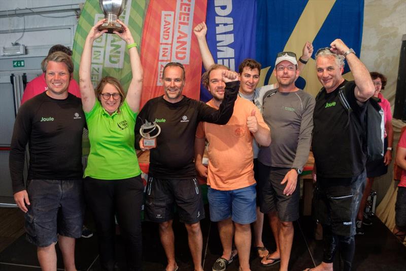 Arjen van Leeuwen and his crew on Joule celebrate their IRC Two victory ...