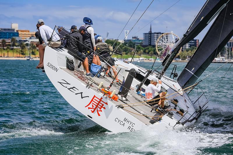 Zen on approach to the finish line in Geelong - Festival of Sails