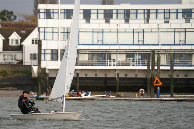 Nick Peel sails in front of Royal Corinthian Yacht Club during the ...