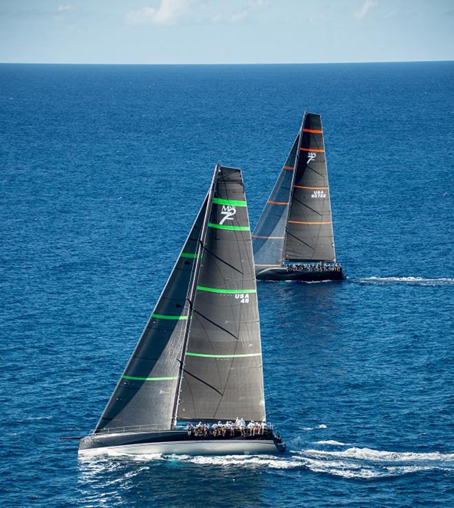 The Maxi 72's battling it out during the 2017 edition of the Antigua 360°