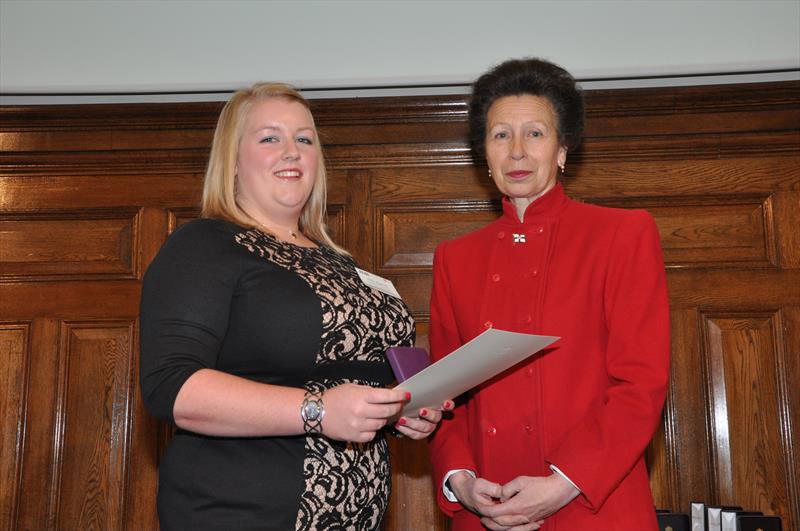 Kelly Mayhew was presented with an RYA Youth Community Award by HRH the ...