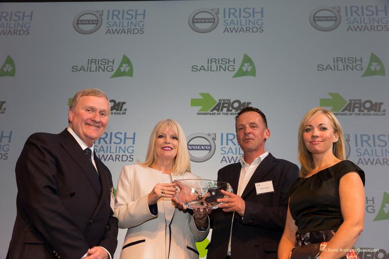 Conor Fogerty receiving the Volvo Irish Sailor of the Year Award (l-r ...