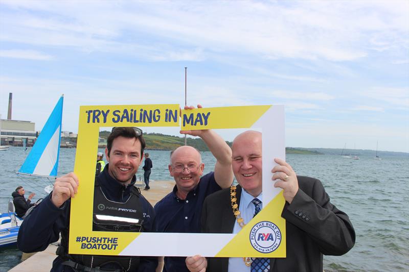 East Antrim Boat Club Push the Boat Out (l-r) 49er Olympian/RYA ...