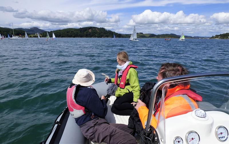 Ian Purkis (with hat) explains the race start sequence to Natasha and ...