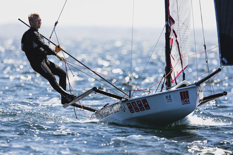 Iver Ahlmann on day 2 of the 11th ACO Musto Skiff World Championship at ...