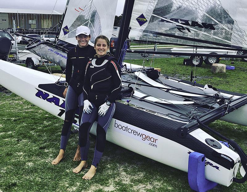 Jake Liddell and Emma Jones with their Nacra 15