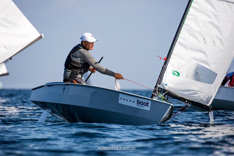Jesper Bendix in the OK class on day 1 of Kieler Woche 2021