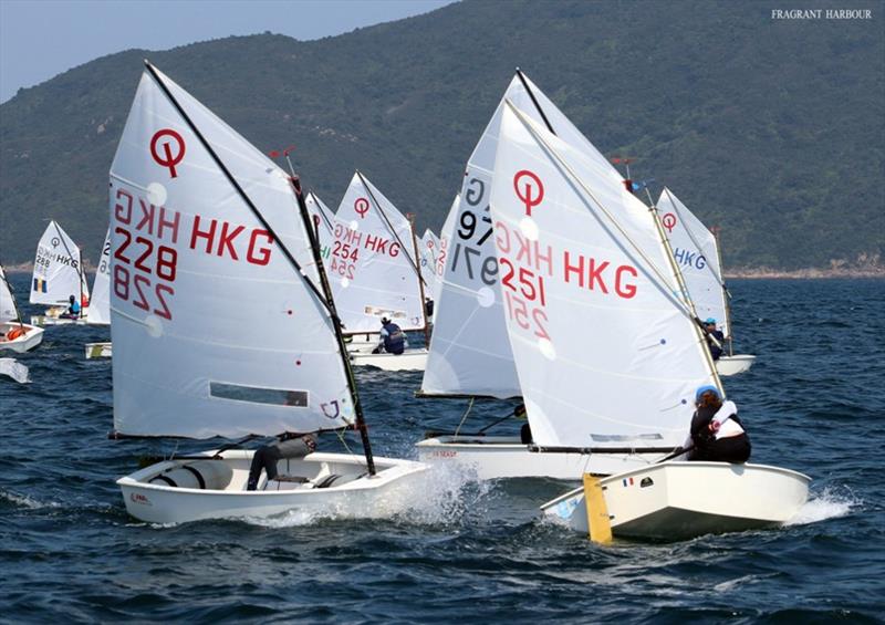 Optimists tussle on the line - 2020 Open Dinghy Regatta, Day 2