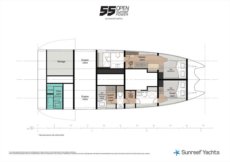 55 Open Sunreef Power layout