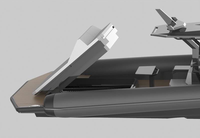 Technohull Omega 48 - Aft garage