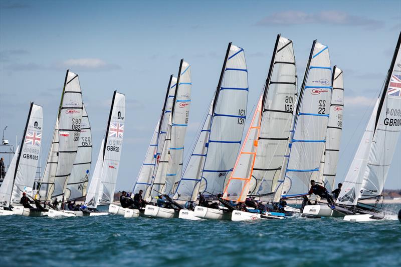 Multihull start on day 2 of the RYA Youth Nationals