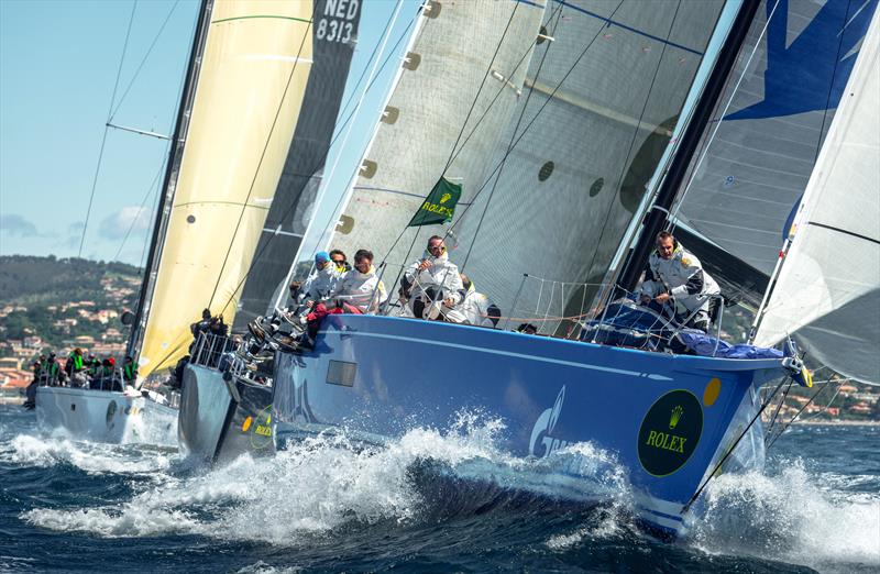 Bronenosec ahead of Alpenberg during the Giraglia Rolex Cup