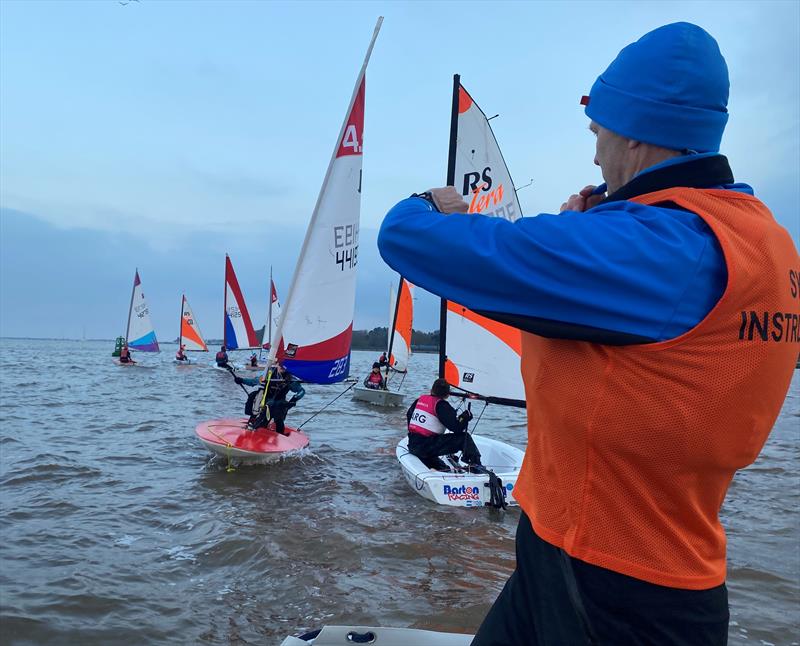 Starcross Yacht Club Junior Sailing - mini race startline