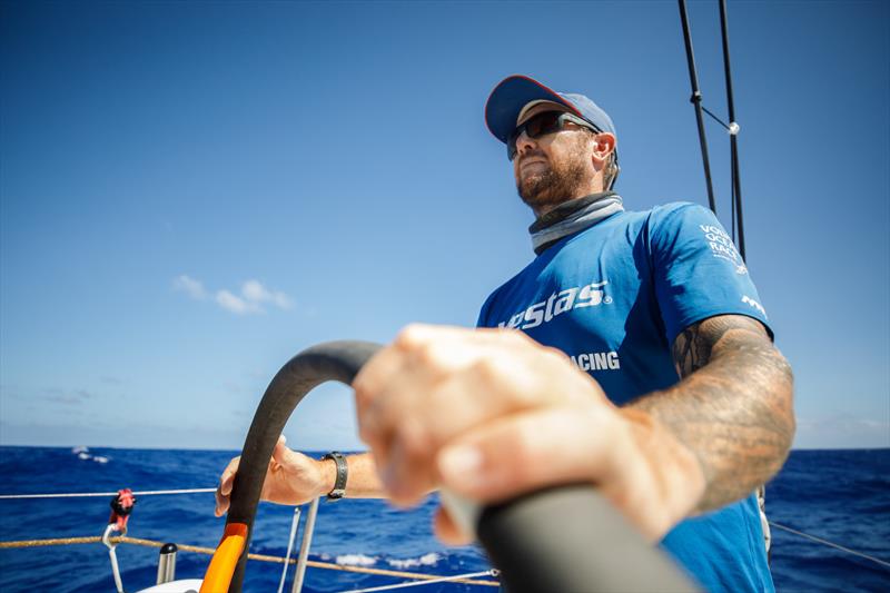 Leg 4, Melbourne to Hong Kong, day 15, Phil Harmer takes a turn at the ...